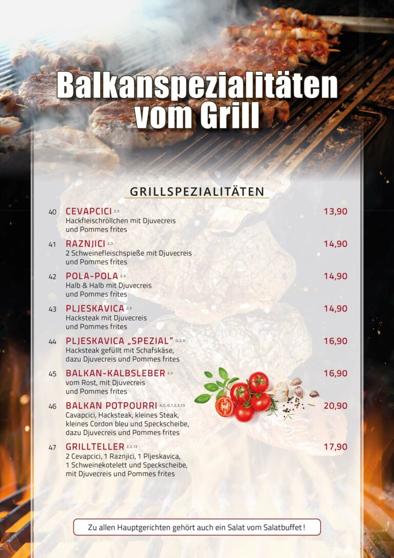 Speisekarte - Bergischer Hof